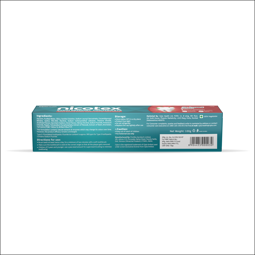 Nicotex Stain Removal Toothpaste - 100g