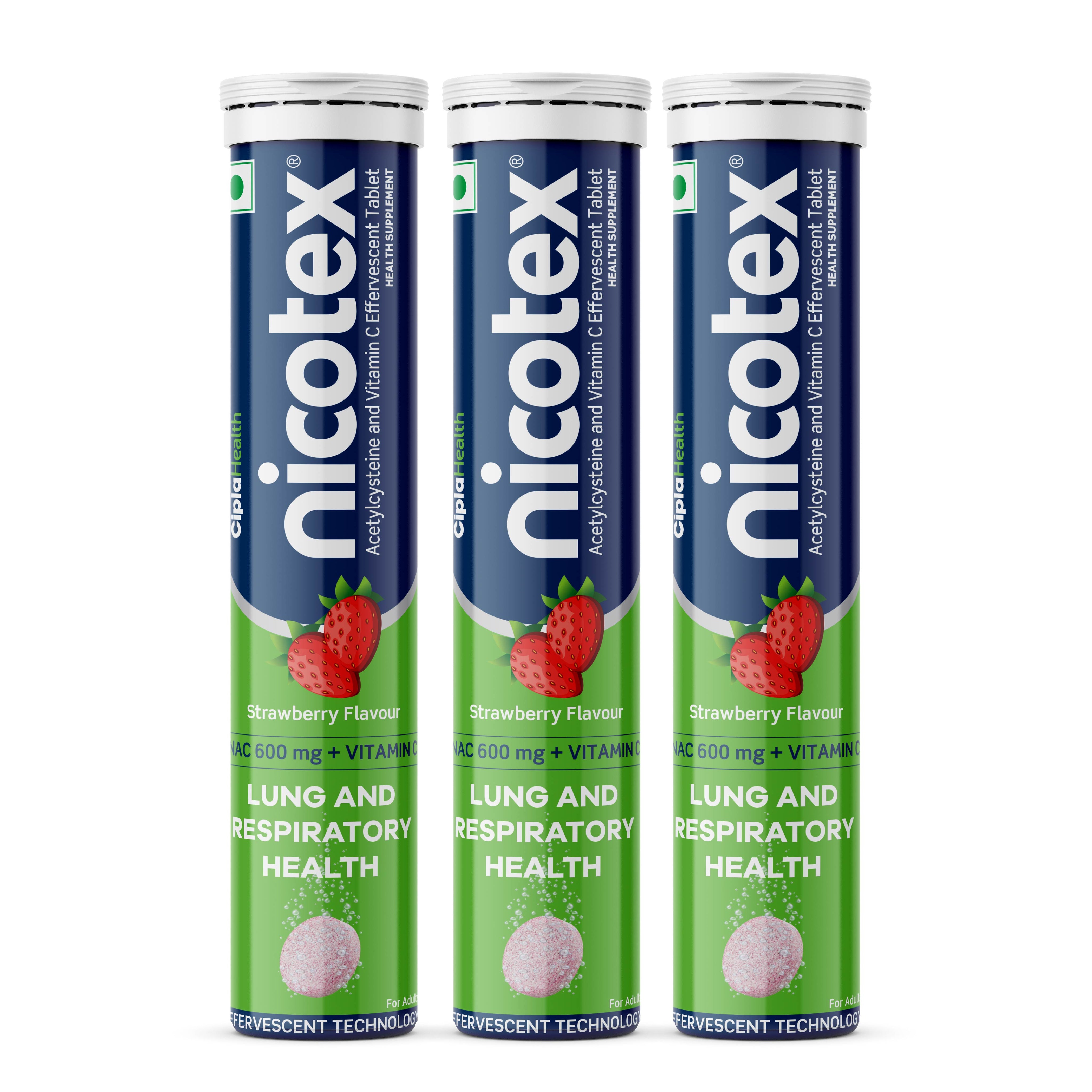 Nicotex Lung Health Vitamin C Effervescent Tablets | Cipla Health